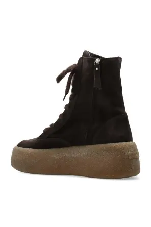 VIC MATIE Round Toe Lace-up Ankle Boots