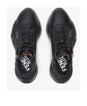 Fendi Flow Lace-up Sneakers - Black
