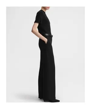 TOTEME Straight Leg Pants With Slit Cuffs