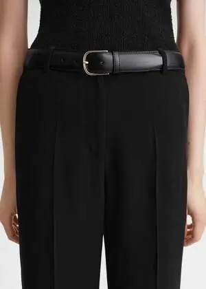TOTEME Straight Leg Pants With Slit Cuffs