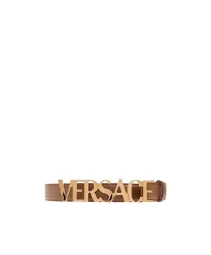 Versace Logo-lettering Belt - Brown
