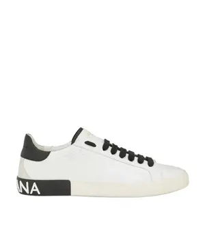 Dolce & Gabbana Portofino Lace-up Sneakers - White