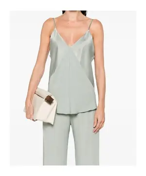 FORTE_FORTE Satin Spaghetti Strap Top - Lichene