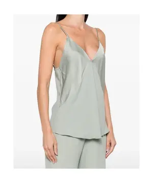 FORTE_FORTE Satin Spaghetti Strap Top - Lichene