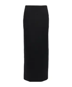 Auralee Stretch Double Face Knit Maxi Skirt - Black