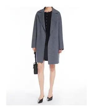 Max Mara Cropped Cardigan With Logo And Round Neck - Blue