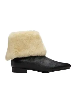 TOTEME Shearling Trimmed Leather Boots