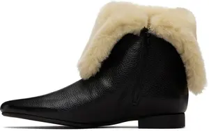 TOTEME Shearling Trimmed Leather Boots