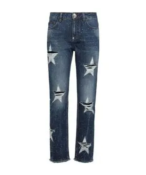 Philipp Plein Embellished Star Detail Jeans