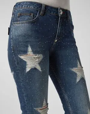 Philipp Plein Embellished Star Detail Jeans