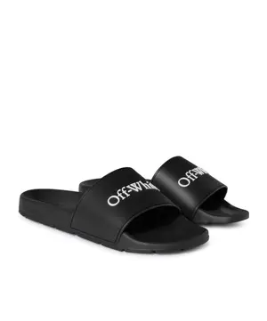 Off-White Logo-print Slides - Black
