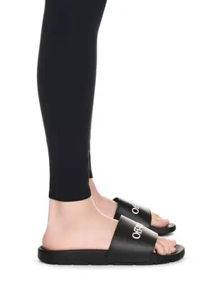 Off-White Logo-print Slides - Black