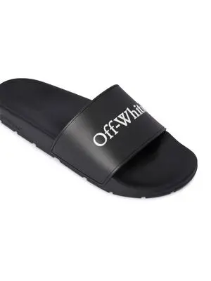 Off-White Logo-print Slides - Black