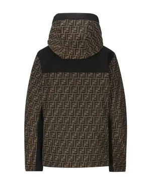 Fendi Ff Motif Zip-up Hooded Jacket - Black