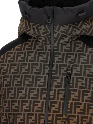 Fendi Ff Motif Zip-up Hooded Jacket - Black