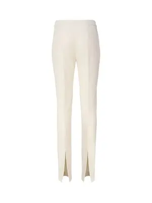 Pinko Straight Leg Pleated Trousers With Front Crease And Rear Slit Details