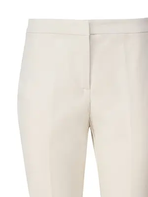 Pinko Straight Leg Pleated Trousers With Front Crease And Rear Slit Details
