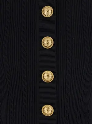 Balmain Button Embellished Knitted Cardigan