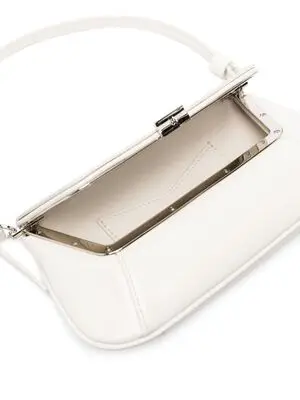Amina Muaddi Top Handle Shoulder Bag - White