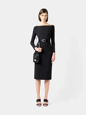 ROGER VIVIER Trompette Satin Mules With Crystal Buckle - Black
