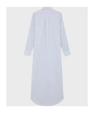 Celine Long Striped Cotton Shirt Dress - No