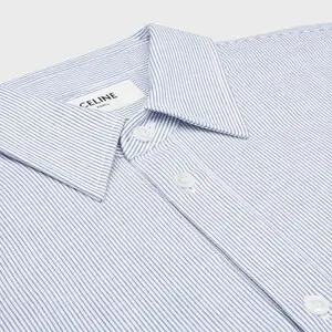 Celine Long Striped Cotton Shirt Dress - No