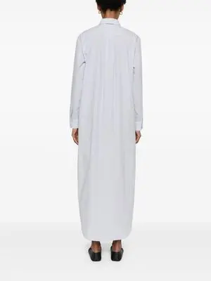 Celine Long Striped Cotton Shirt Dress - No
