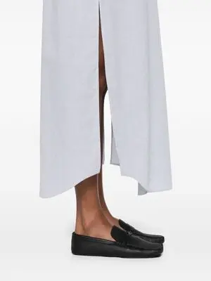 Celine Long Striped Cotton Shirt Dress - No