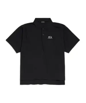 Balenciaga Logo Embroidered Short-sleeve Polo Shirt - Black