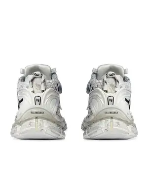 Balenciaga Runner Lace-up Sneakers With Side Logo Print - White/black