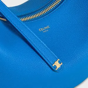 Celine Teen Lulu Hobo Bag In Grained Calfskin - Ultra Blue