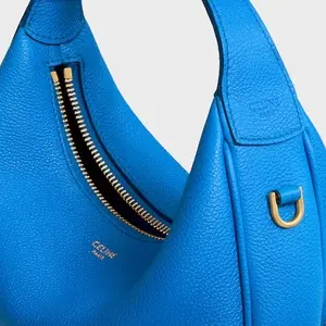 Celine Teen Lulu Hobo Bag In Grained Calfskin - Ultra Blue