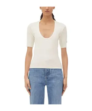Bottega Veneta Ribbed T-shirt With Embroidered Logo