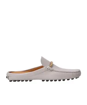 TOD'S Logo Engraved Slip-on Sandals - Grey
