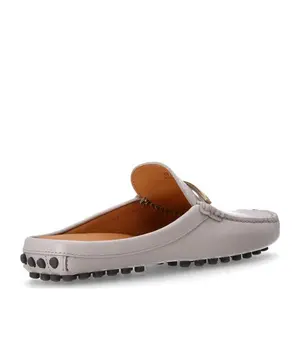 TOD'S Logo Engraved Slip-on Sandals - Grey