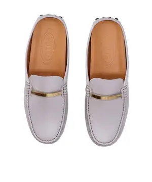 TOD'S Logo Engraved Slip-on Sandals - Grey