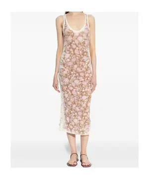 DIESEL® Floral Ribbed Dress - Nude