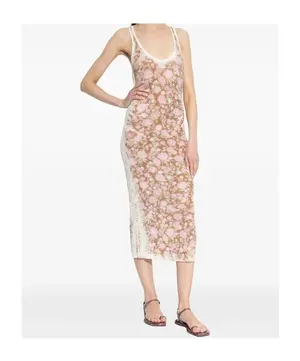 DIESEL® Floral Ribbed Dress - Nude