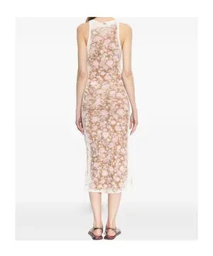 DIESEL® Floral Ribbed Dress - Nude