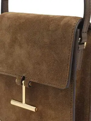 TOM FORD Logo Plaque Shoulder Bag - Brown