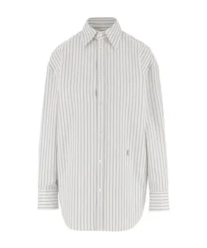 Saint Laurent Striped Button-up Shirt - White