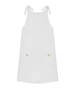Celine Trapeze Mini Dress In Openwork Cotton