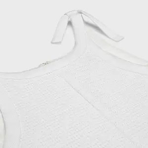 Celine Trapeze Mini Dress In Openwork Cotton
