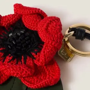 Miu Miu Crocheted Floral Appliqué Key Holder