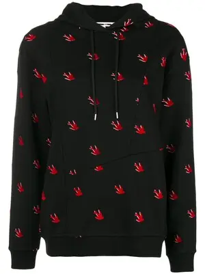 Alexander McQueen Swallow Print Hooded Sweater