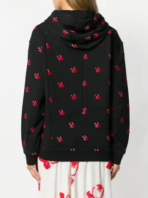 Alexander McQueen Swallow Print Hooded Sweater