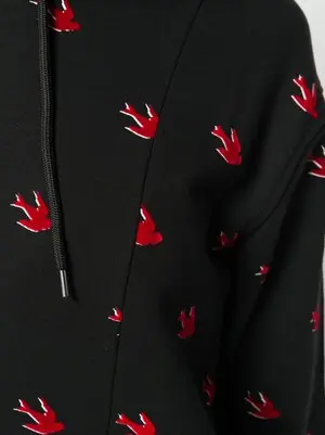 Alexander McQueen Swallow Print Hooded Sweater