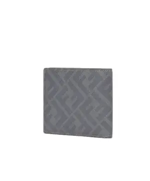 Fendi Diagonal Bi-fold Wallet - Grey