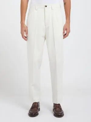 Brunello Cucinelli Straight-leg Tailored Trousers - White