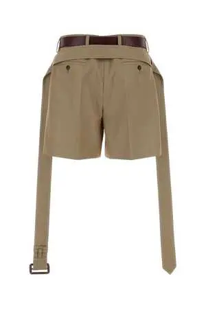 Prada Belted Gabardine Shorts